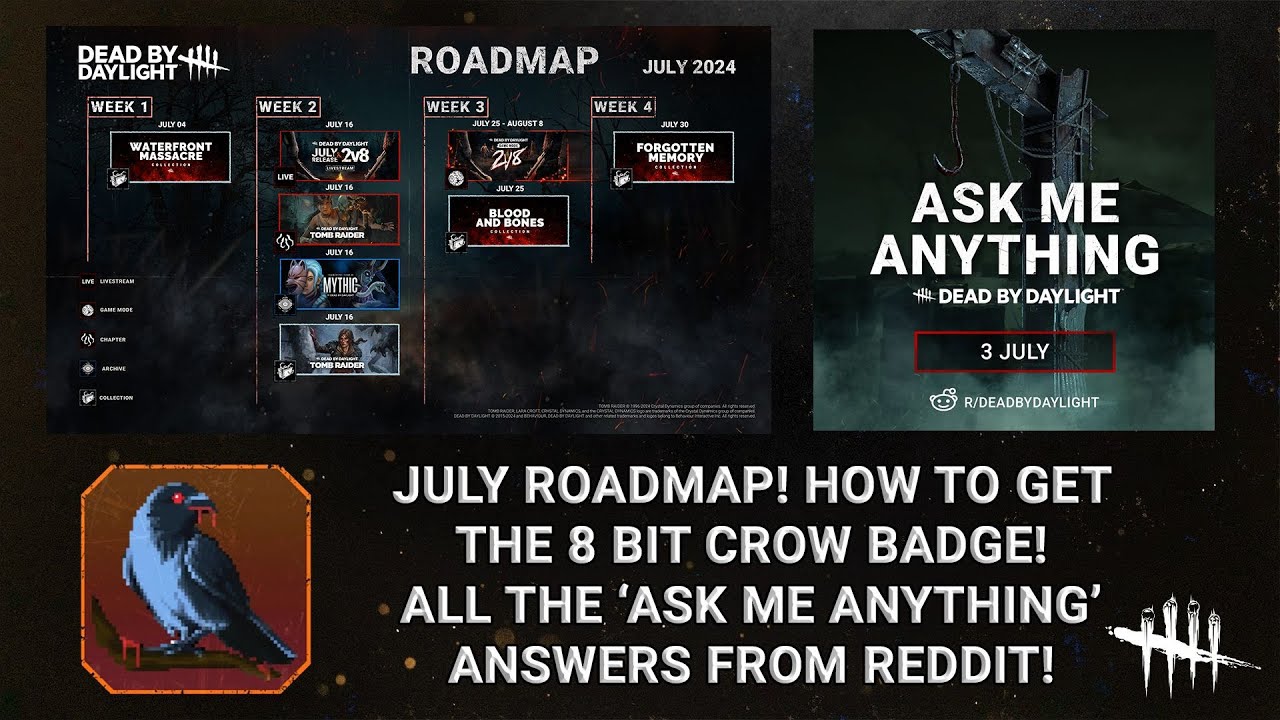 Dead By Daylight| July Roadmap! How to get 8 Bit Crow Badge! Reddit AMA ...